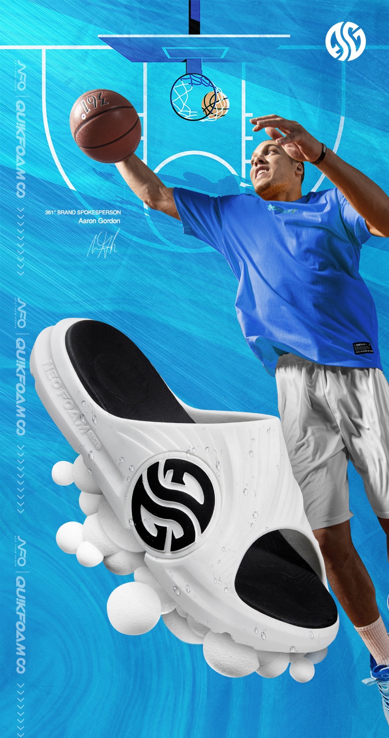 361 Degrees AG Aaron Gordon Men Slippers Non-Slip Sports Couple ...
