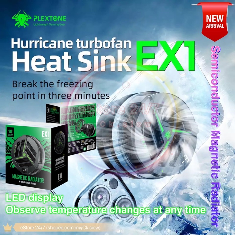 PLEXTONE EX3 EX2 EX1 Pro Ultra Phone Tablet Heat Sink Cooling Hurricane Turbo Fan Magnetic ...