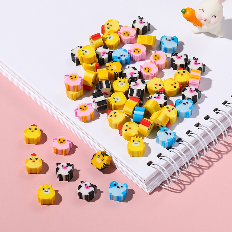 20PCS Cartoon Eraser Space Fruit Number Primary School Student Prize ...