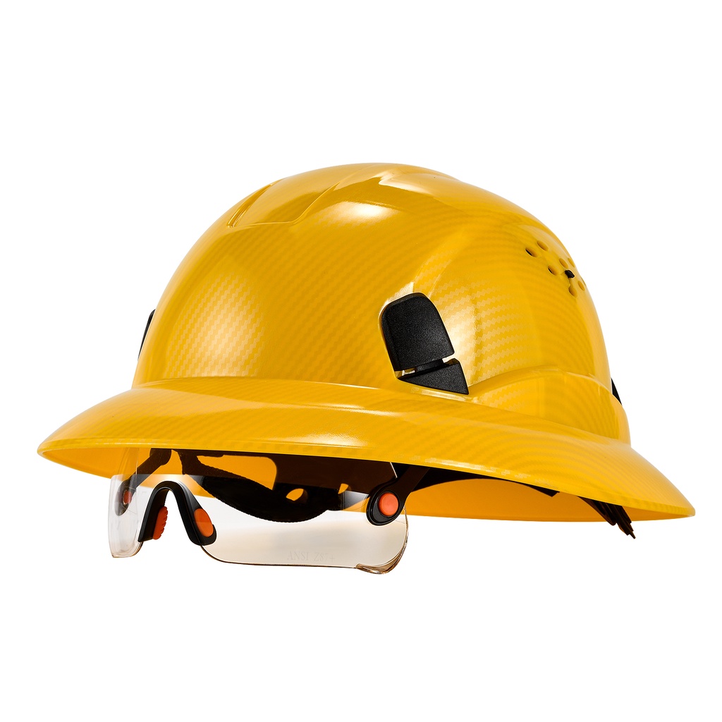 LOEBUCK New carbon fiber full-brim safety helmet with CE goggles anti ...
