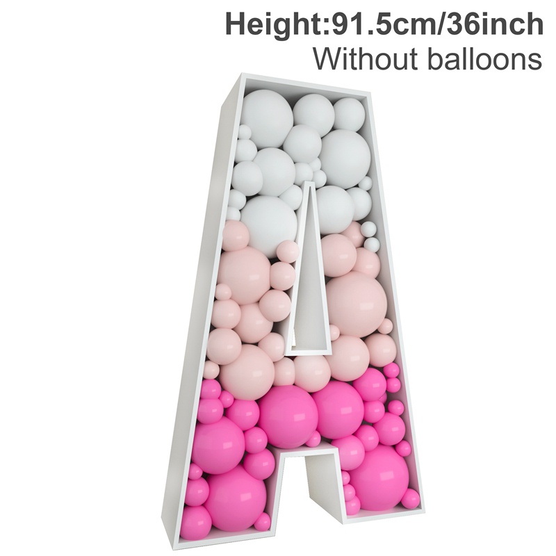91.5CM Letter Balloon Filling Box Frame Mosaic Birthday Kids Adult ...