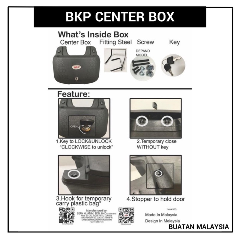 BKP Basket Box Yamaha Y15ZR / LC135 V2-V7 / LC135FI V8 / Ez115 / Wave ...
