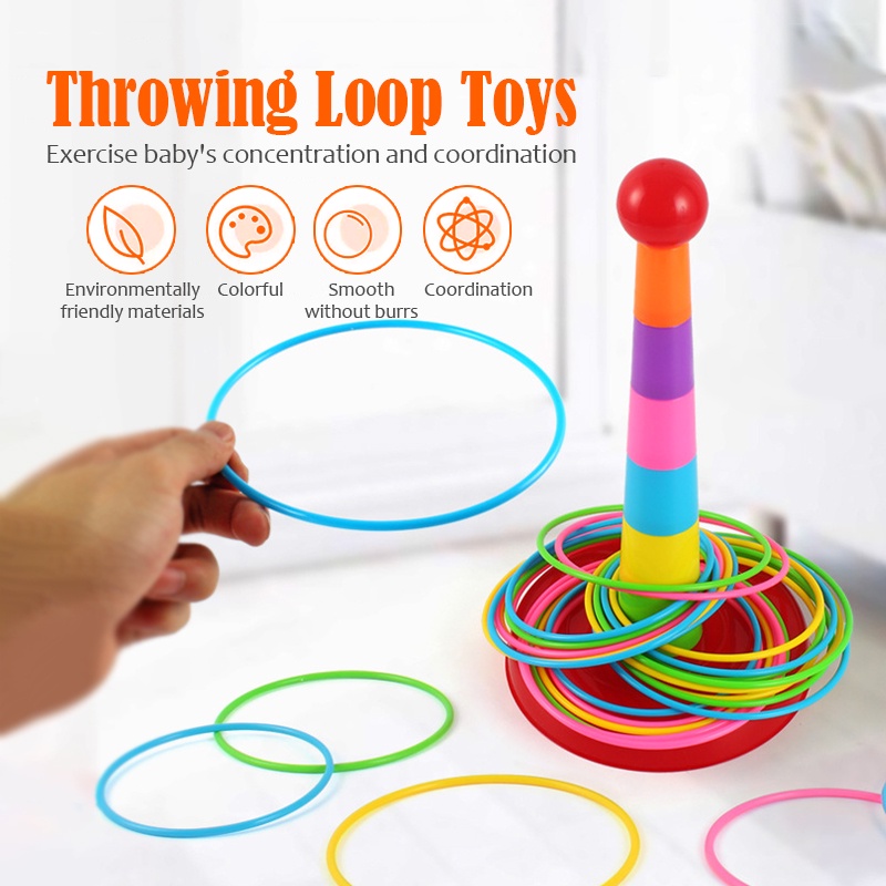 Children Throw Circle Toy Throwing Ring Game Ferrule Stacked Toys Fun ...