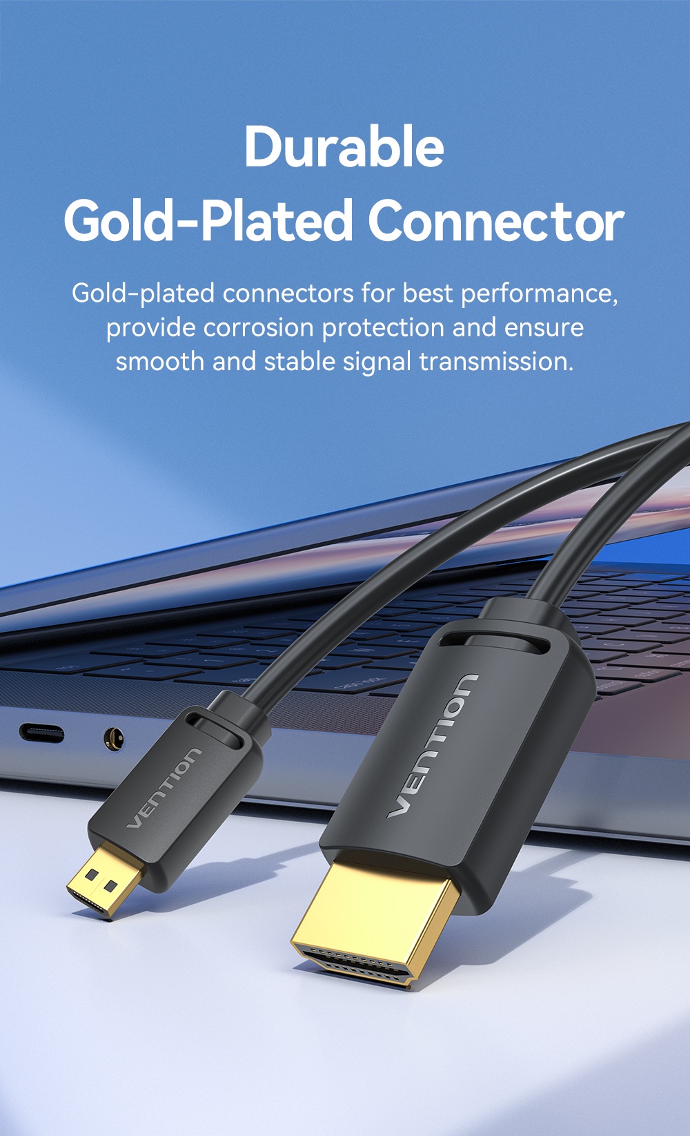 Vention Micro HDMI to HDMI Cable 4K 60Hz HDMI UHD Video Cable For ...