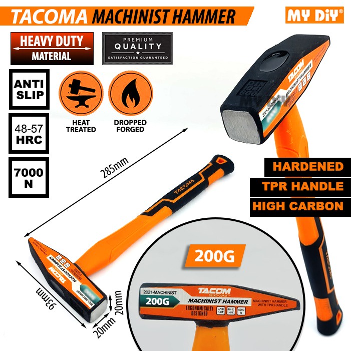 MYDIYHOMEDEPOT - Heavy Duty TACOMA Machinist Hammer TBR Anti Slip ...
