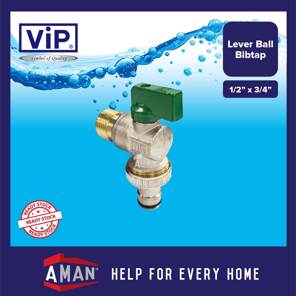 ViP 1/2" 3/4" Ball Bib Tap Aluminium Heavy Duty Stainless Steel Handle ...
