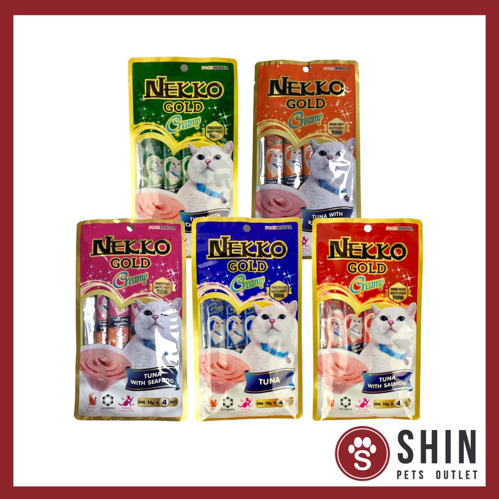 Nekko Gold Creamy Treats (14gx4pcs)- Makanan Treat Kucing | Shopee Malaysia