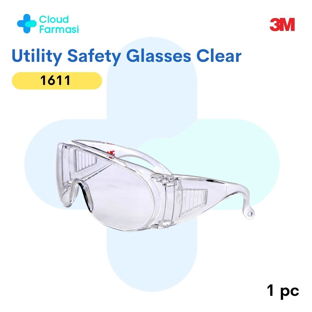 [Cloud Farmasi] 3M 1611 Utility Safety Glasses Clear/ Visitor Over ...
