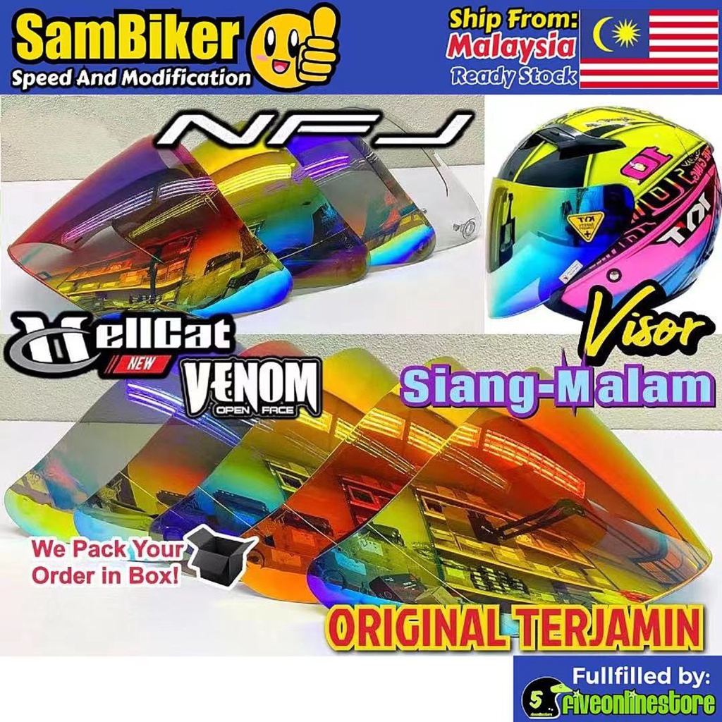 KYT NFJ / Venom / Hellcat Siang Malam Visor anti UV Scratch Cermin KYT ...