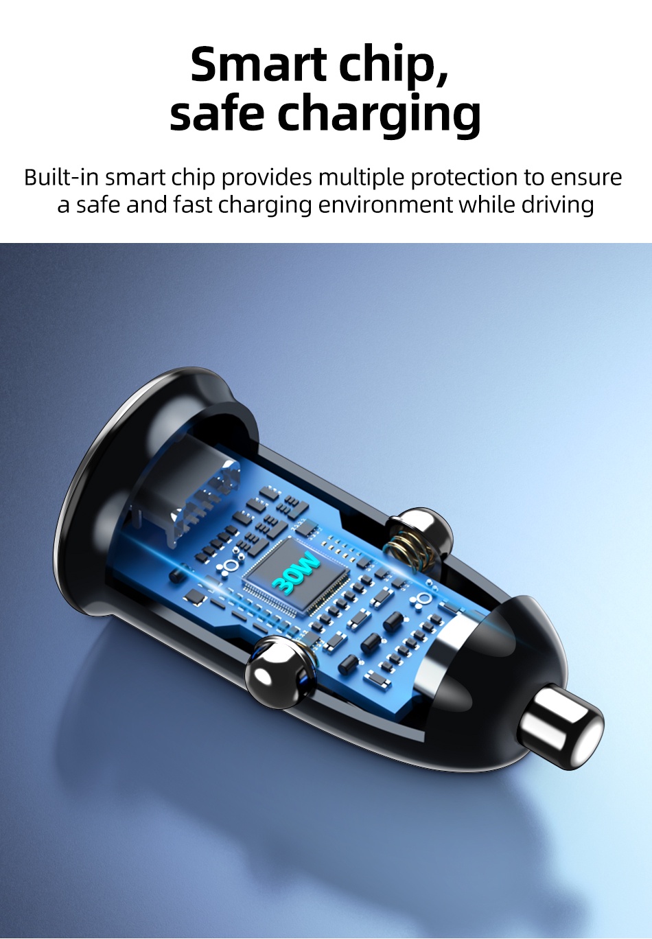 Rocoren Car USB Type C Quick Charge QC PD Fast Charging Charger Adapter ...