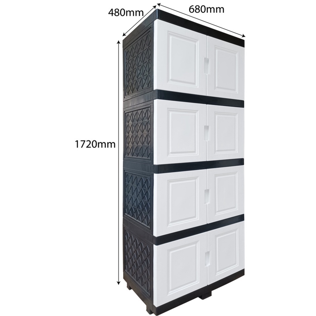 EAGLE 4 Tier DIY Plastic Cabinet Almari Baju Almari Plastik Serbaguna ...