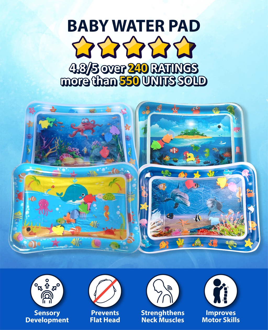 Baby Slapped Pad Baby Water Play Mat Baby Inflatable Water Play Mat ...