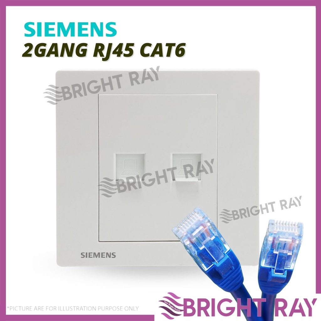 SIEMENS Delta 2 Gang RJ45 CAT6 Faceplate RJ45 Wall Socket Network ...