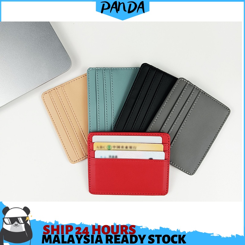 PSW35 PandaShop Slim Card Holder RFID Protected PU Leather Small Wallet ...