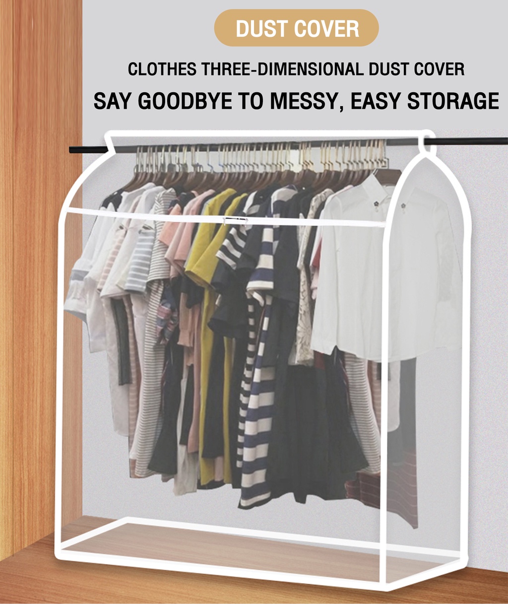 Wardrobe Clothes Dust Cover Hanging Clothes Organizer Waterproof ...