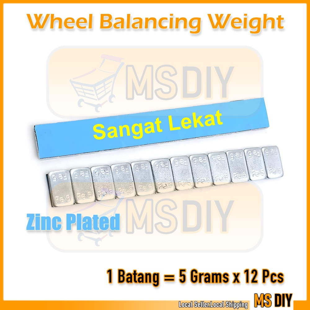 Tyre Wheel Balancing Weight FE 5g*12 Per Strip (60g) Batu Timbang Sport ...