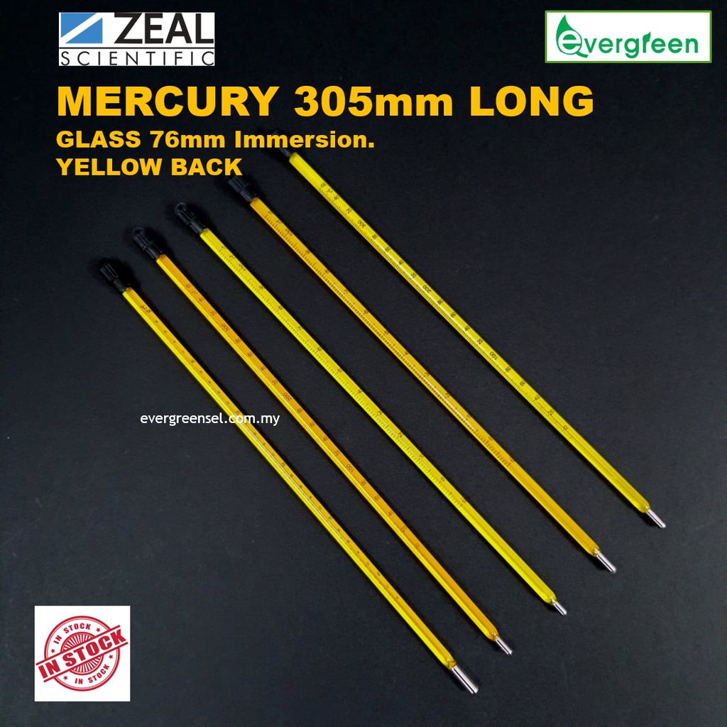 ( LOCAL READY STOCK ) ZEAL, UK Thermometer, General Purpose Mercury Filled, 305mm long, 76mm ...