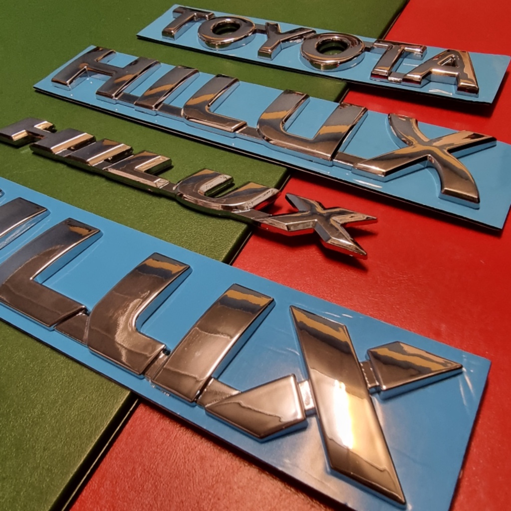 logo Toyota Hilux Abs Chrome silver Plating Emblem Logo Sticker ...