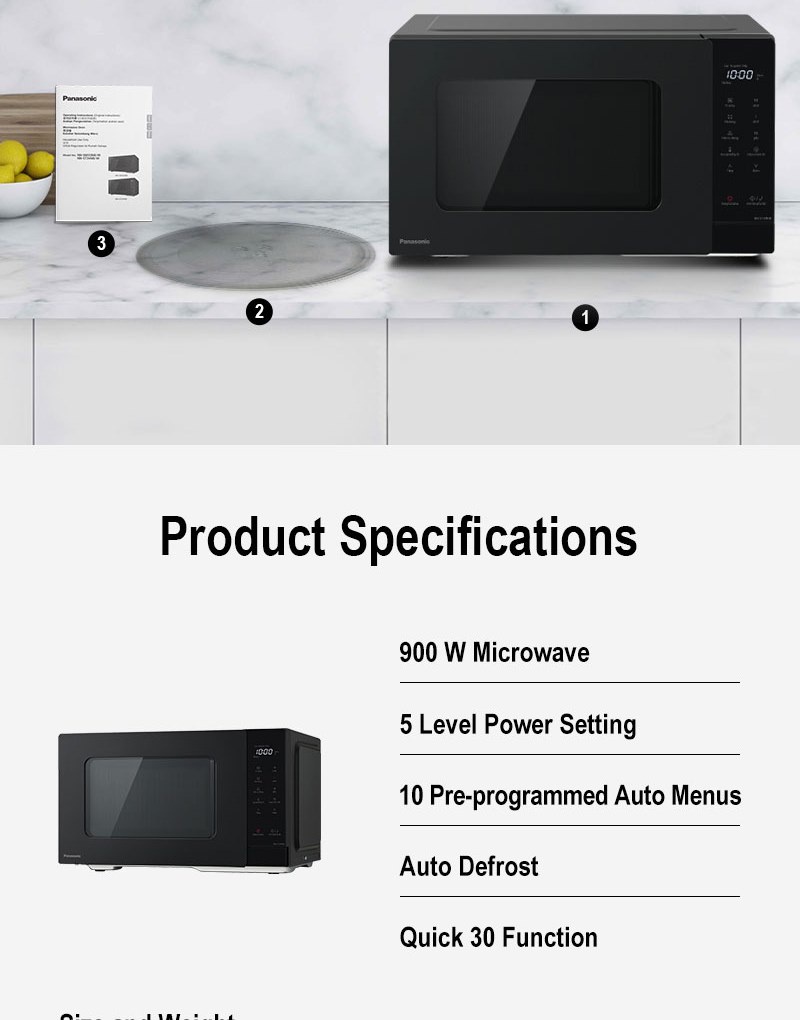 PANASONIC NN-ST34 25L SOLO MICROWAVE OVEN NN-ST34NBMPQ | Shopee Malaysia