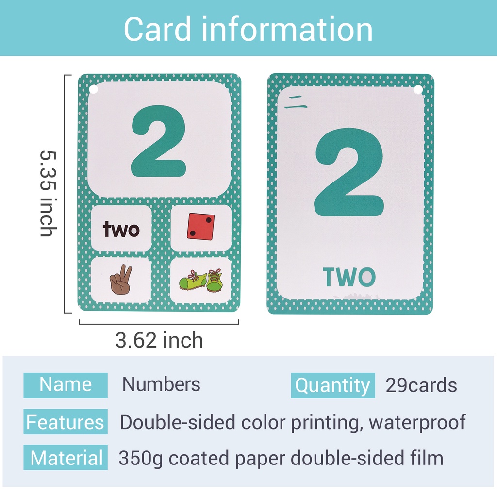Numbers Cards Learning 1-100 Flashcards Kids Educational Learning Toys ...