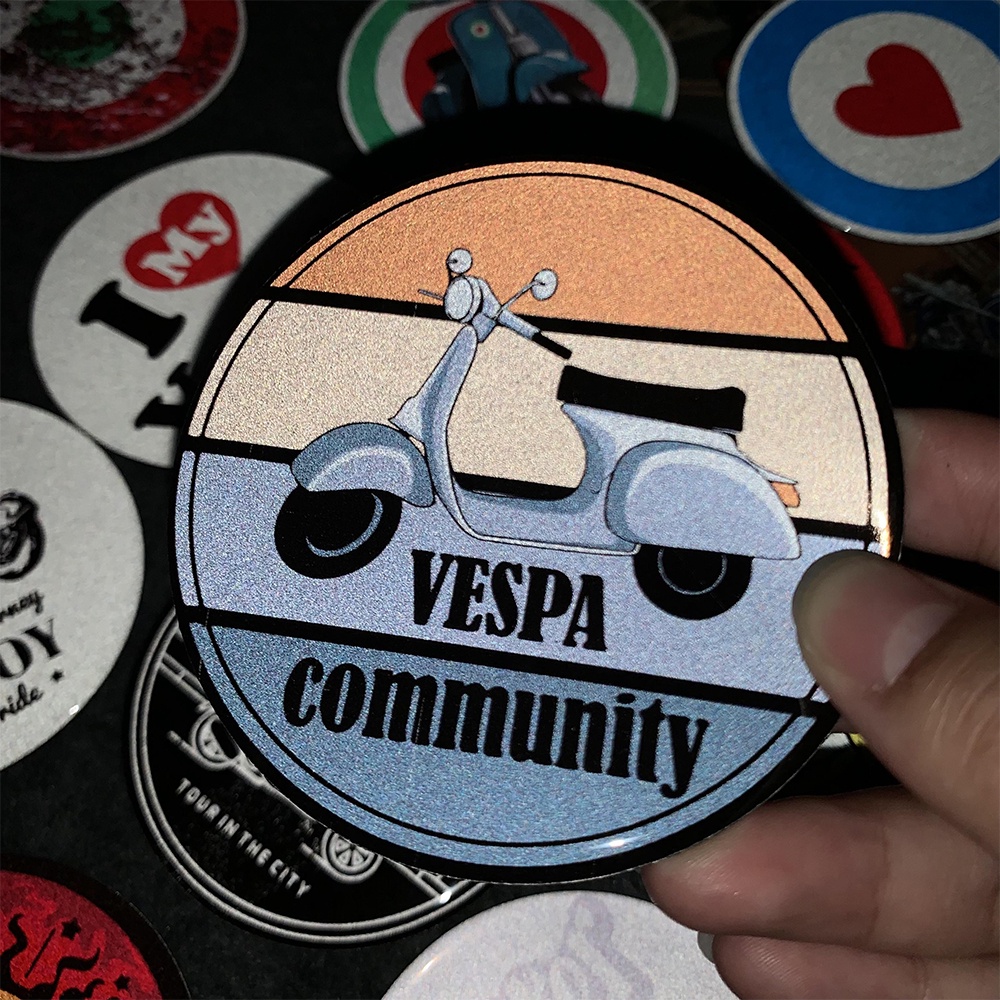 Vespa Piaggio Italy Soft Magnet Reflective Sticker 3D Emblem Badge ...