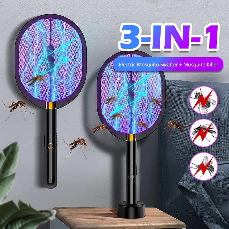 Rechargeable Mosquito Racket Electric Fly Swatter Home Mosquito Swatter ...
