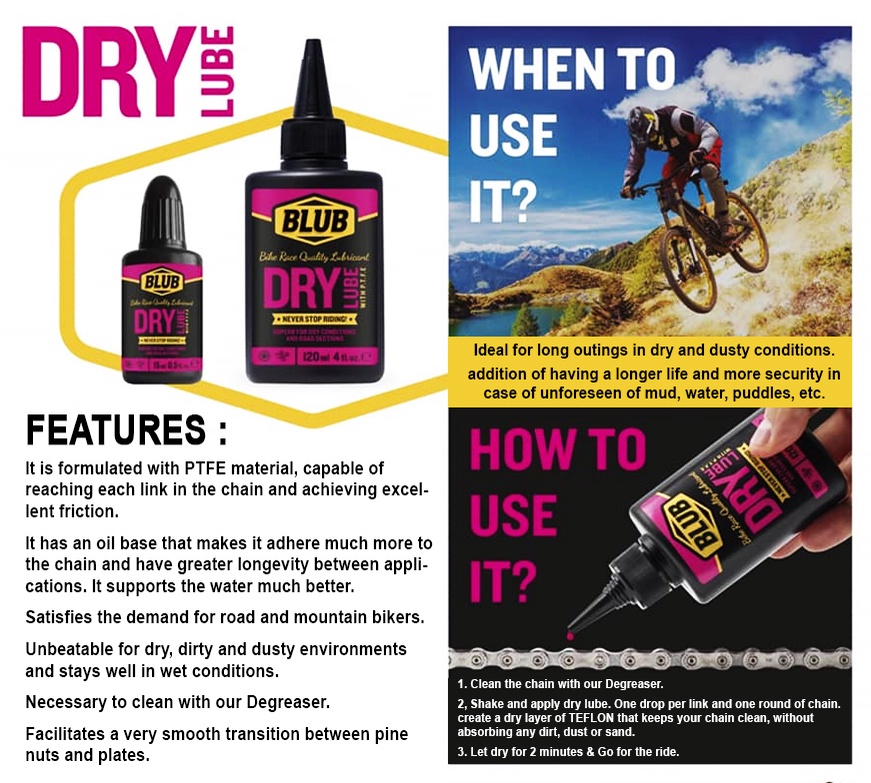BLUB High Performance Bicycle Chain Lube 120ml Ceramic Graph Dry Wet ...