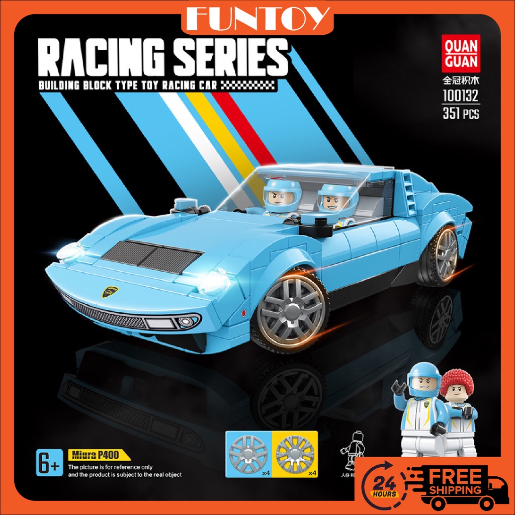 Quan Guan Miura P400 Super Famous Car Building Blocks 100132 City ...