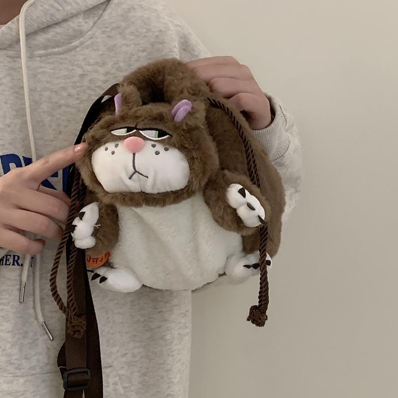 NEW YEAR Lucifer Cat Shoulder Bag Big Fat Cat Cute Cat Cartoon Plush ...