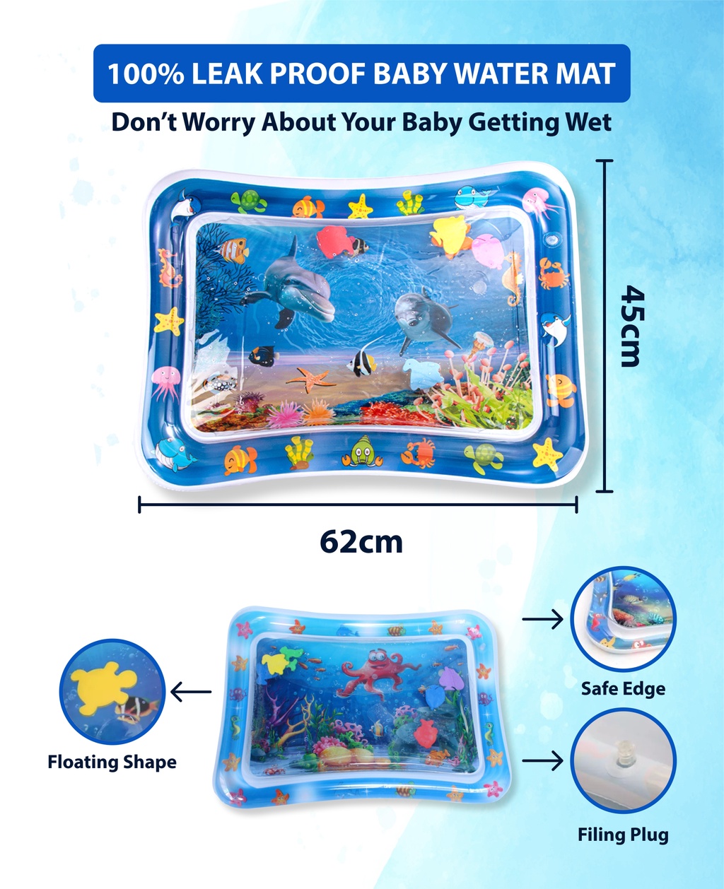 Baby Slapped Pad Baby Water Play Mat Baby Inflatable Water Play Mat ...