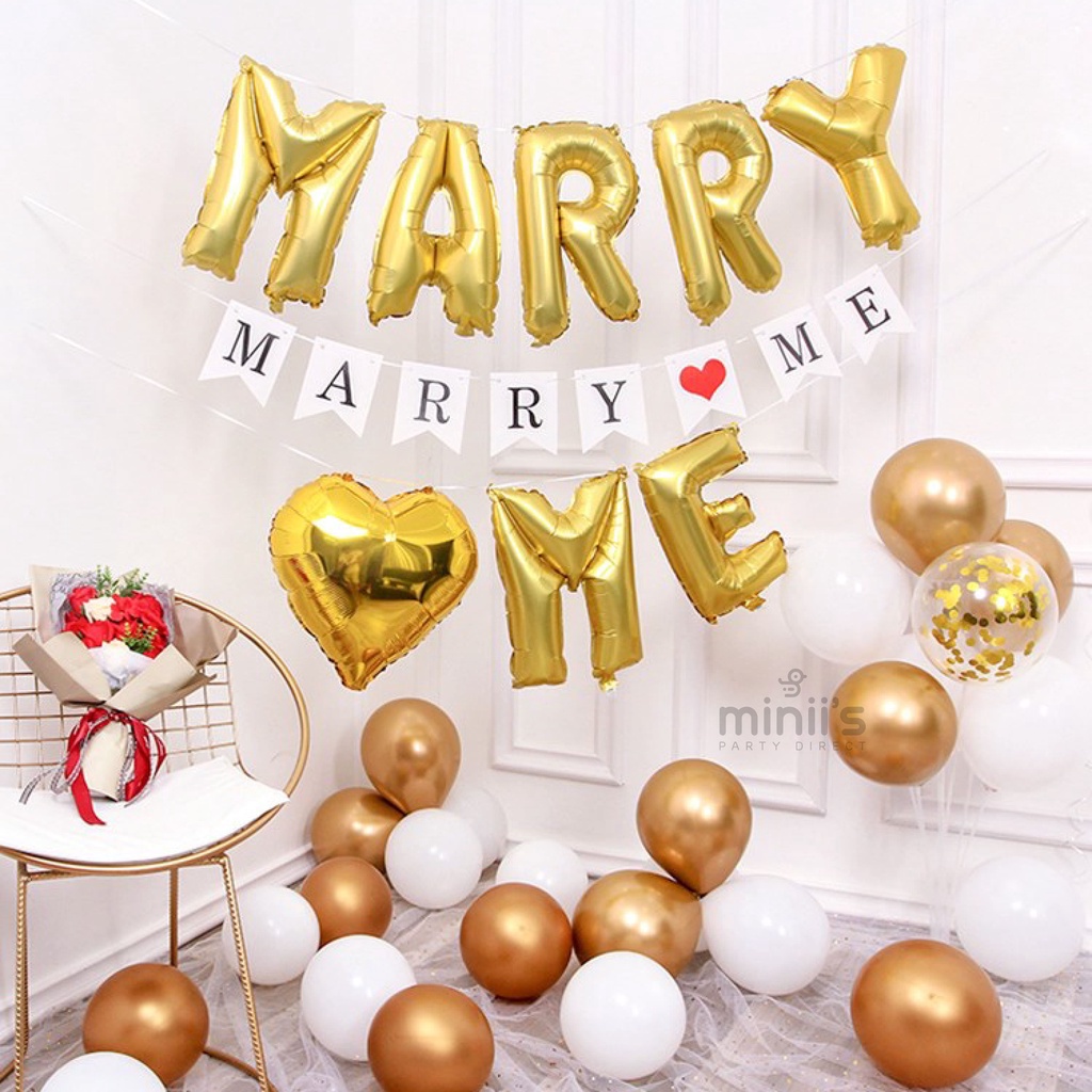 MINIIS PARTY Marry Me Balloon Set Proposal Decoration Wedding Balloon ... MINIIS PARTY Marry Me Balloon Set Proposal Decoration Wedding Balloon ...