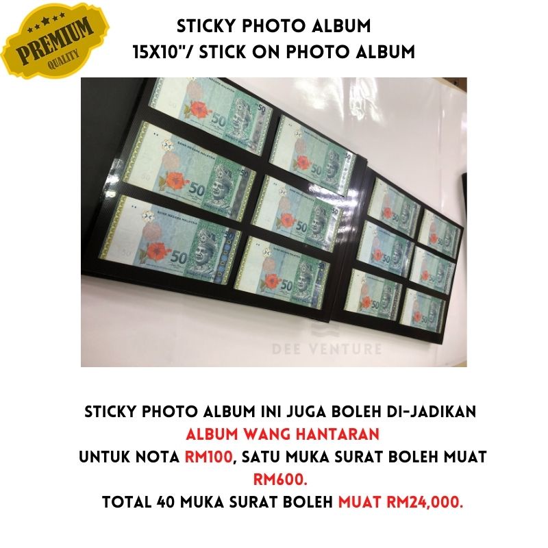 Sticky Photo Album 4R/ Horizontal Self Adhesive Album 15x10"/ Stick On ...