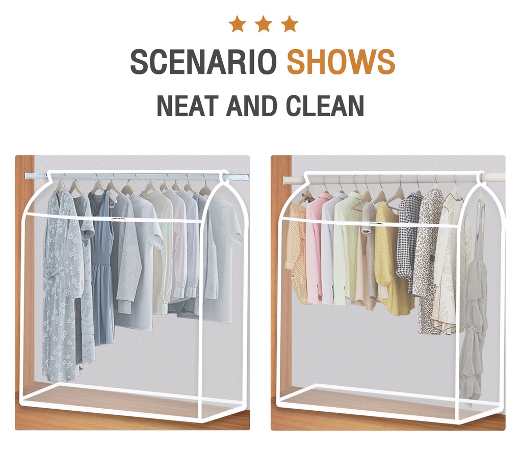 Wardrobe Clothes Dust Cover Hanging Clothes Organizer Waterproof ...