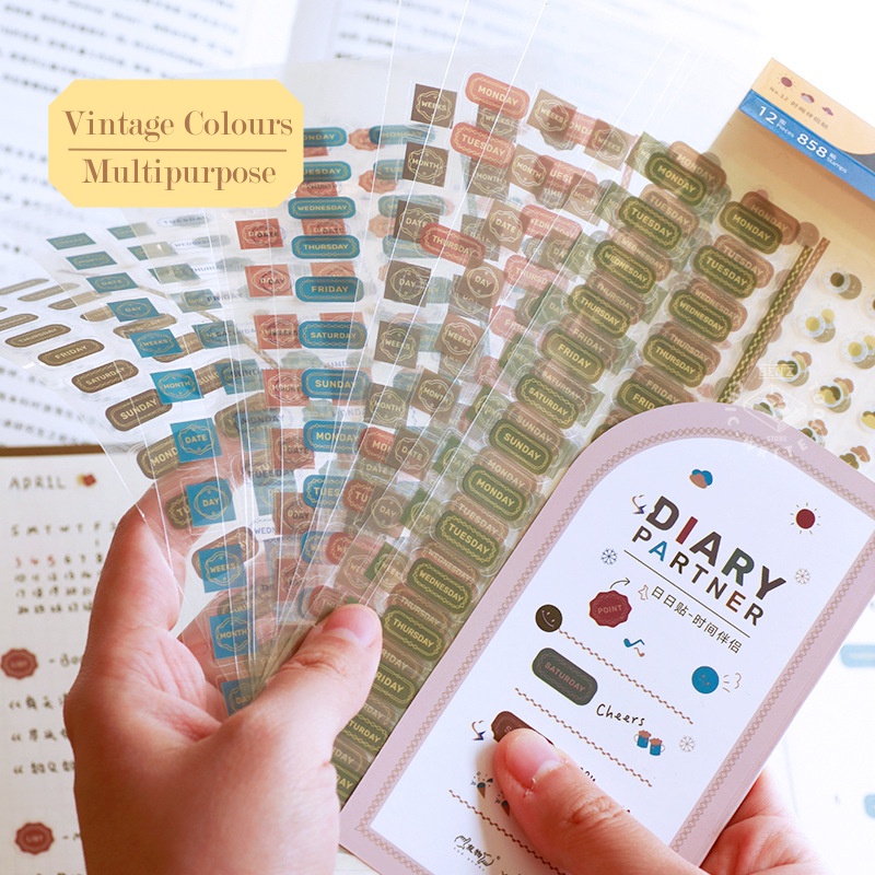 *APR DEALS* BZS Vintage Diary Partner Week Time Weather Mood Deco ...
