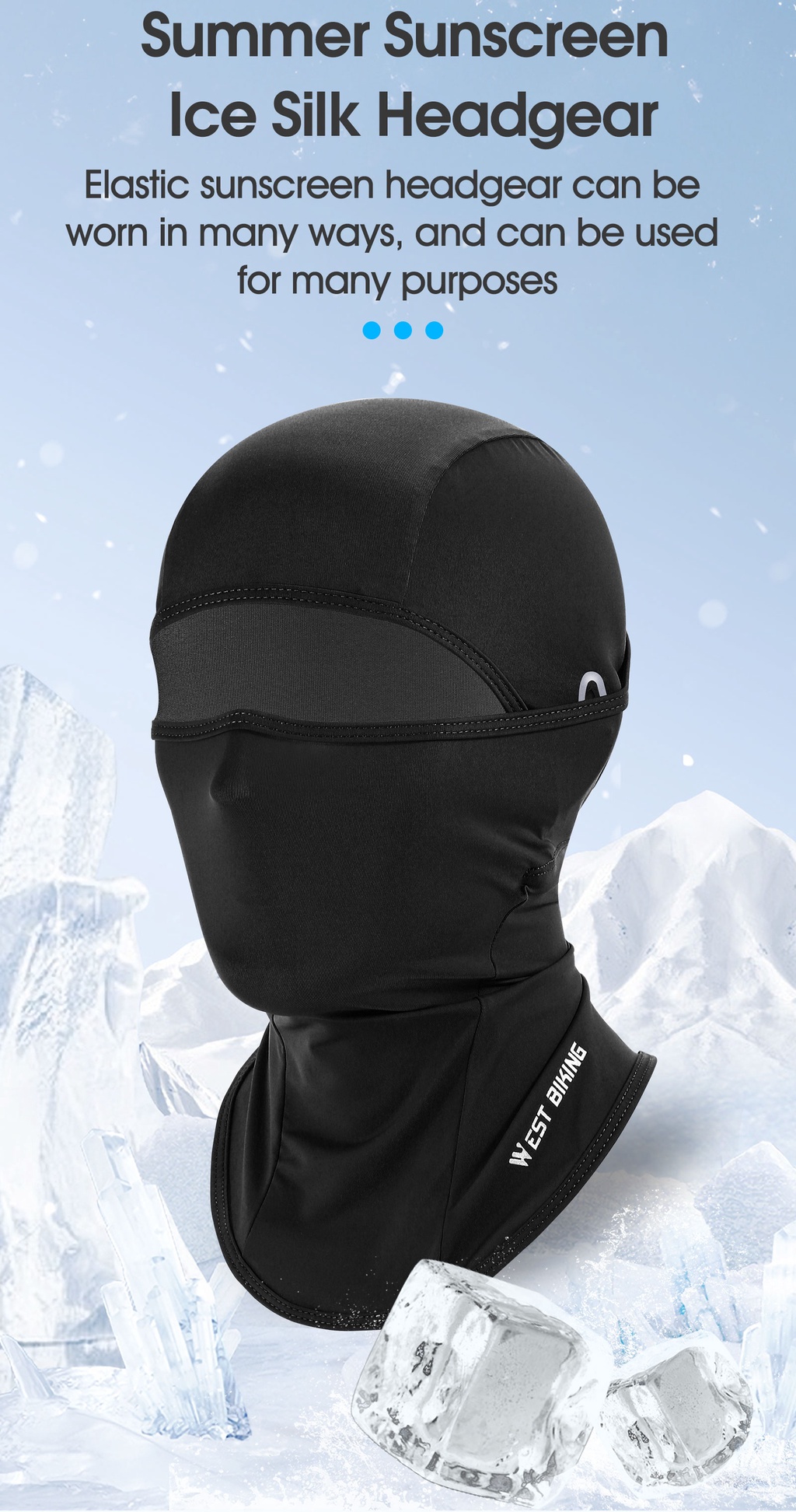 WEST BIKING Summer Cycling Scarf Anti-UV Men Women Balaclava Ice Silk ...