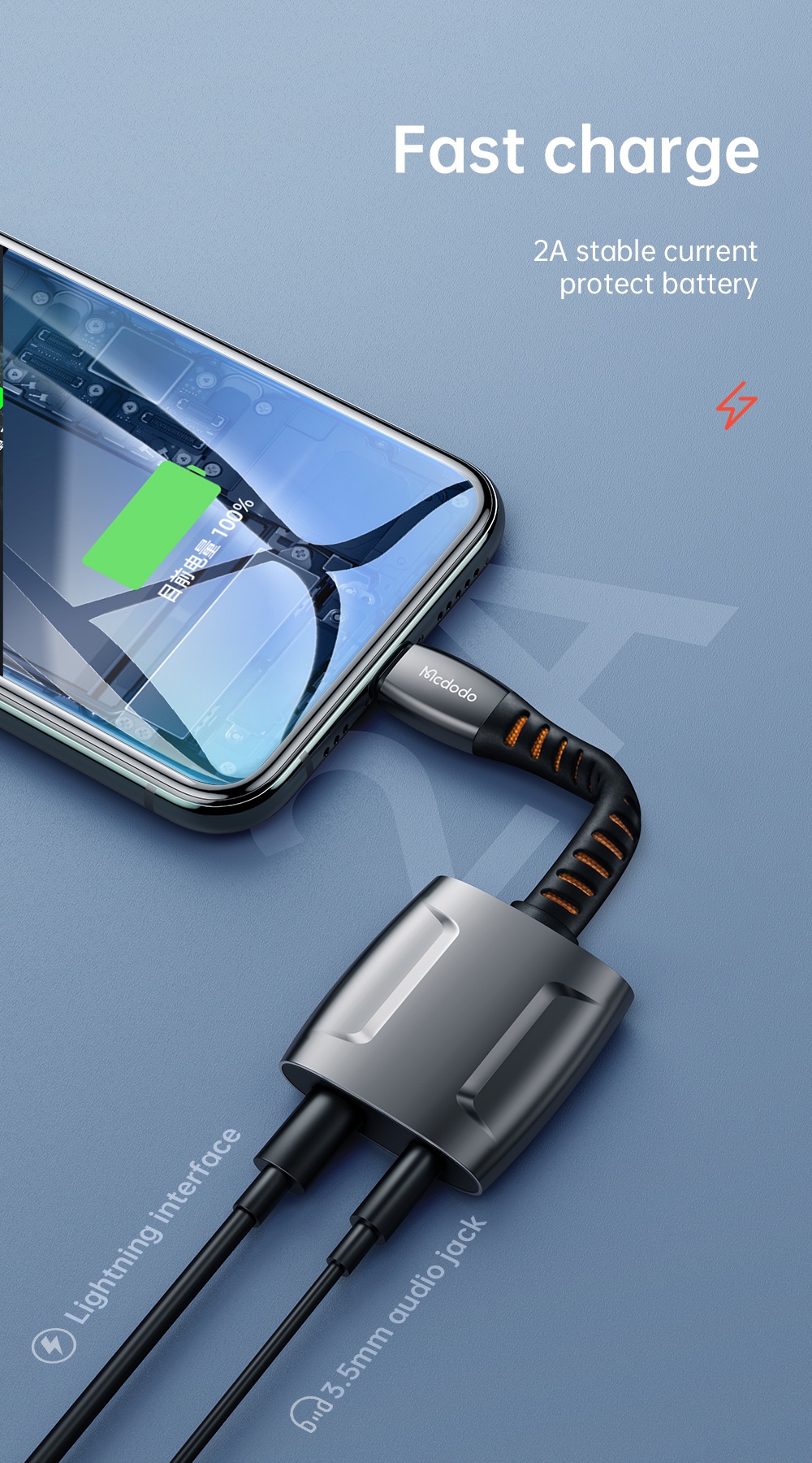 【1Yr Warranty】 MCDODO CA 6340 Audio Adapter Cable Charging Listen Music ...