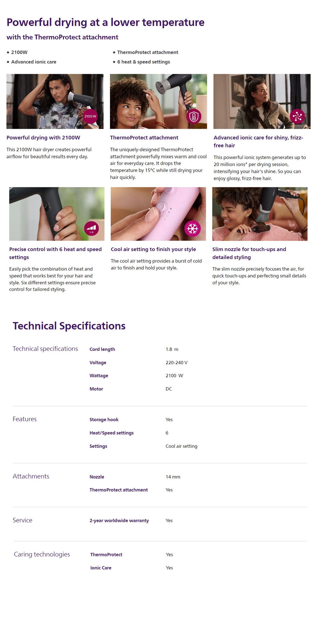 Philips Advanced Ionic Hair Dryer BHD351/13 BHD351 | Shopee Malaysia