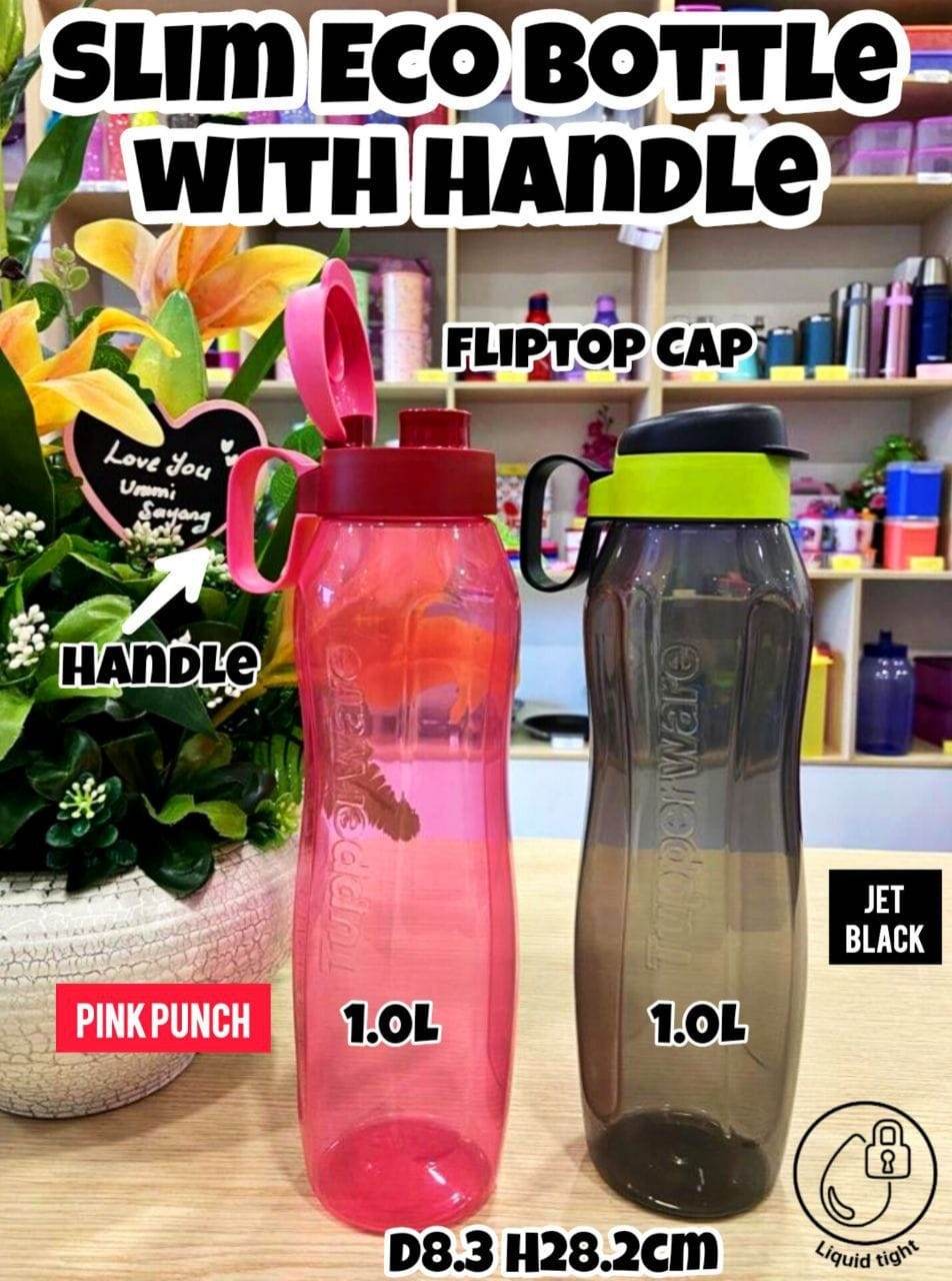 9 Jenis: Tupperware Slim Eco bottle 1L Flip Top Botol Air Tumbler with ...