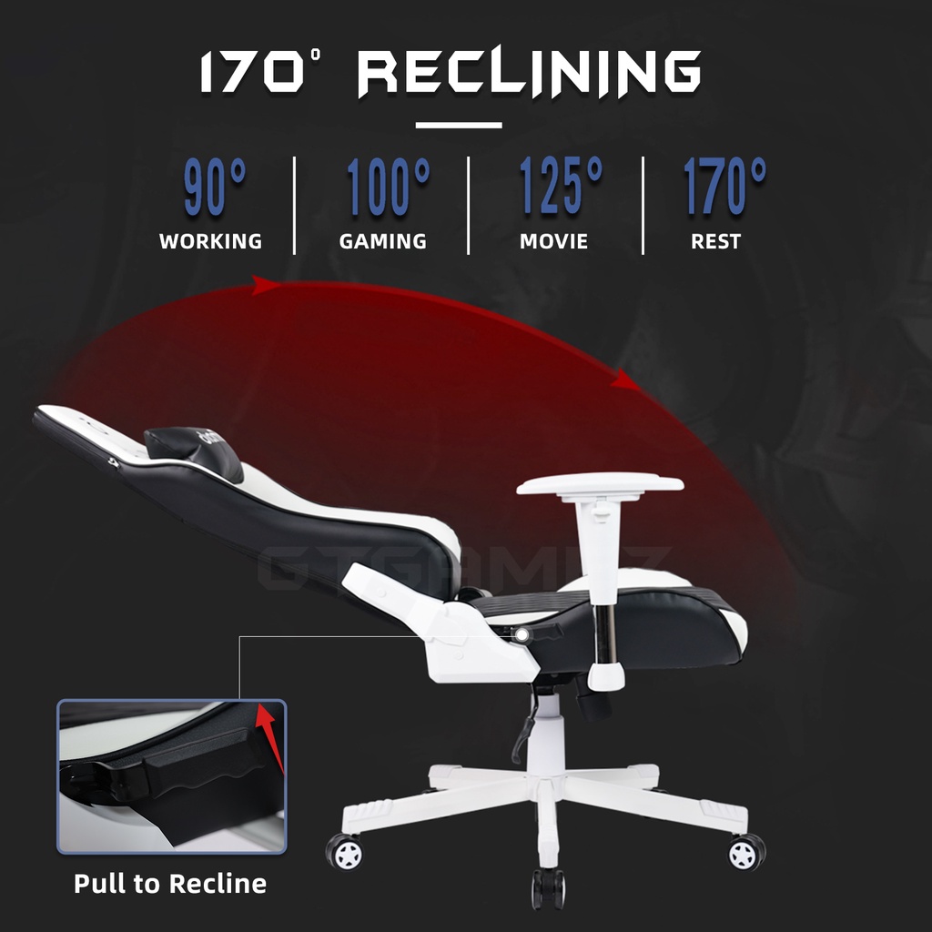 GTGAMEZ Red Bull Gaming Chair Ergonomic Chair Office Executive Chair ...
