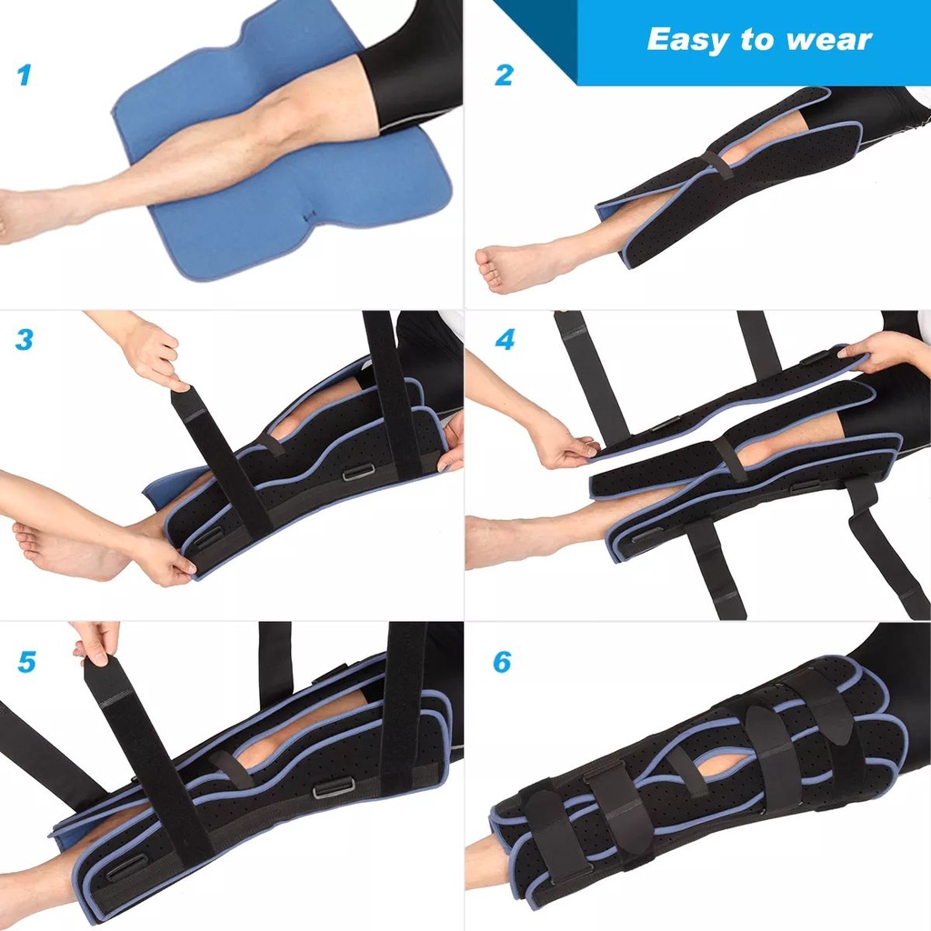 VELPEAU Tri-Panel Knee Immobilizer Brace - Straight Leg Immobilizer ...