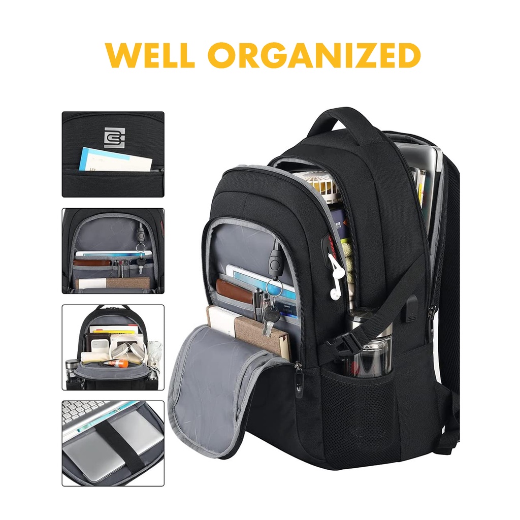 BRUNO CAVALLI Multifunctional Computer Laptop Backpack w USB Port ...