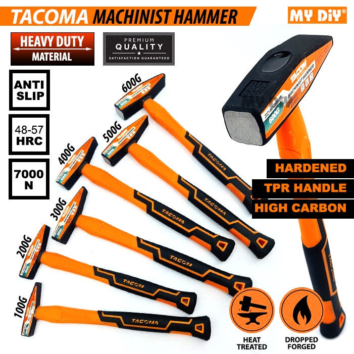 MYDIYHOMEDEPOT - Heavy Duty Tacoma Machinist Hammer with Anti Slip ...
