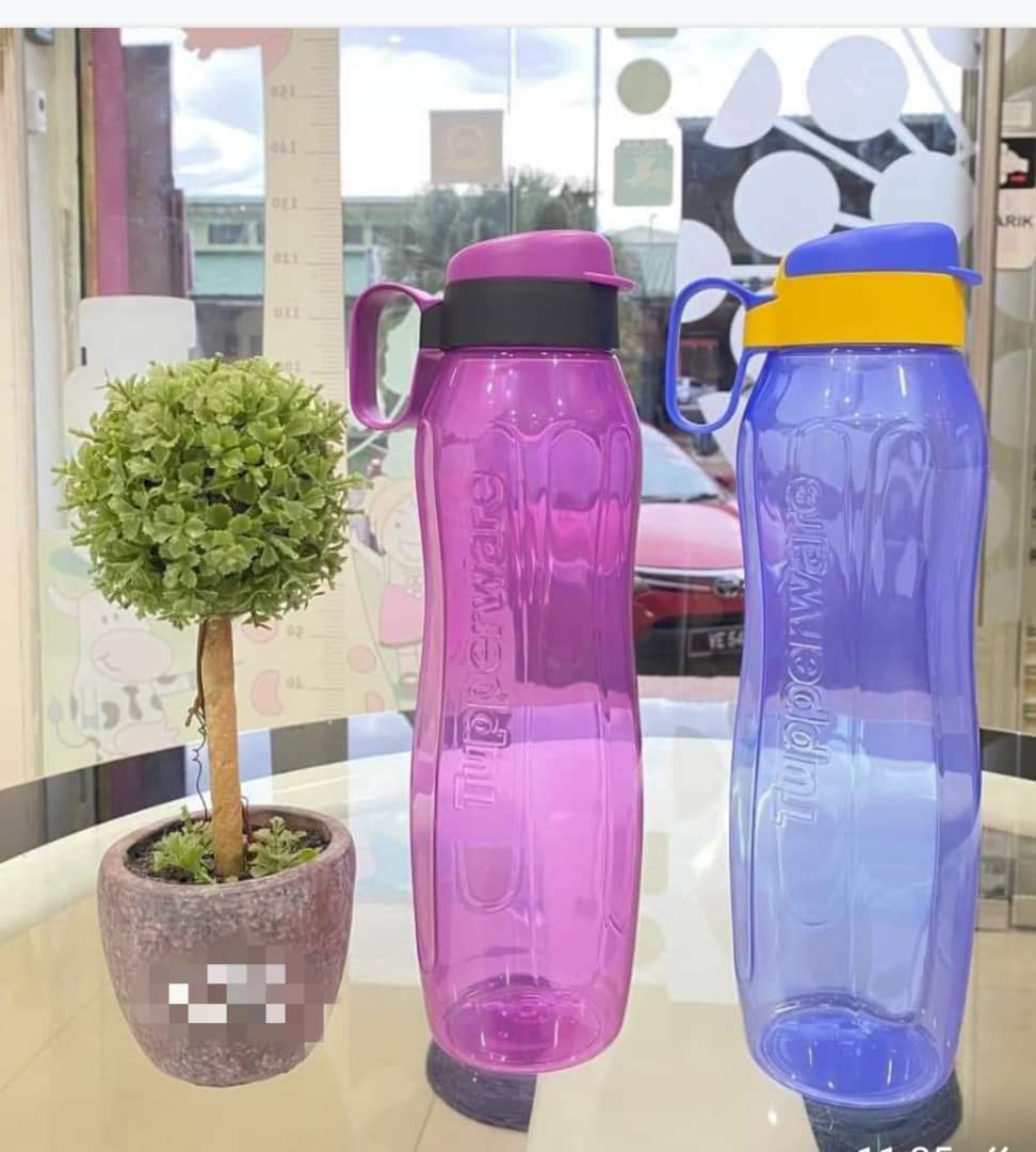Tupperware Slim Eco Bottle 1L with Handle Botol Air 1L botol BPA FREE ...