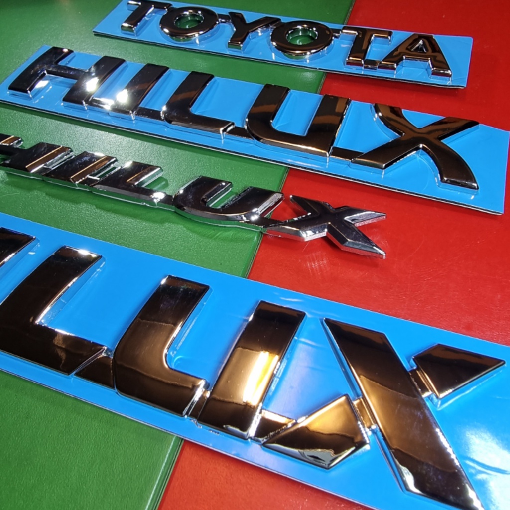 logo Toyota Hilux Abs Chrome silver Plating Emblem Logo Sticker ...