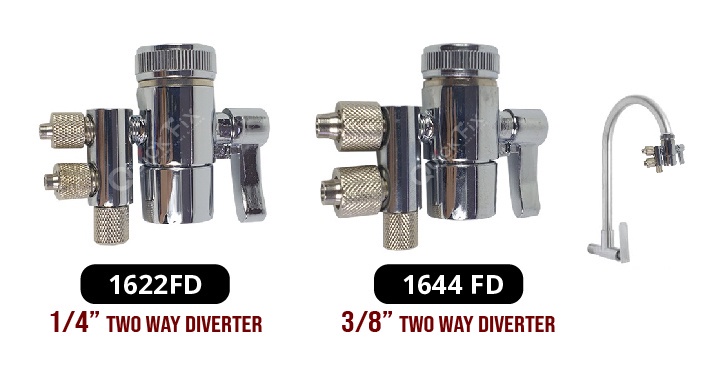 QuickFix ISANO Two Way 1/4" & 3/8" Diverter Faucet Valve For Countertop ...