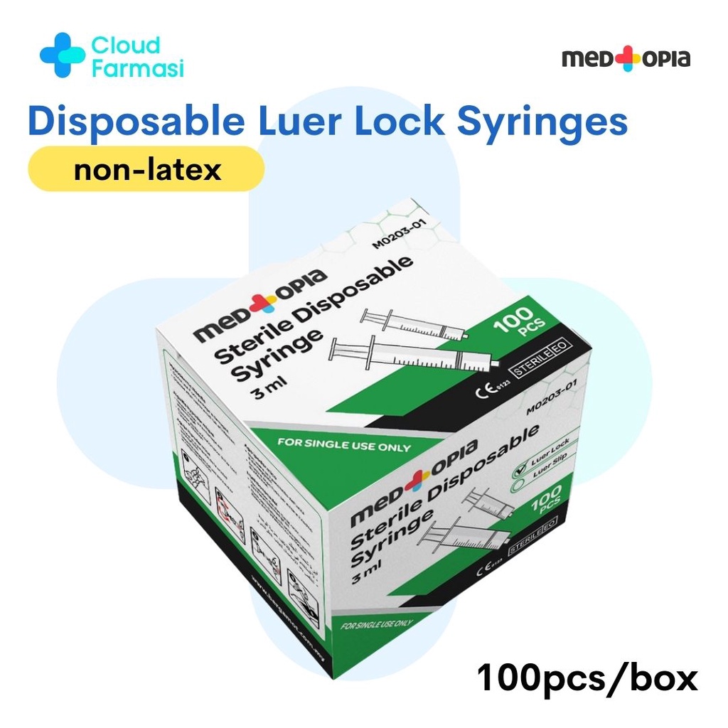 [Cloud Farmasi] Medtopia Syringe Luer Lock 3ml (without Needles ...
