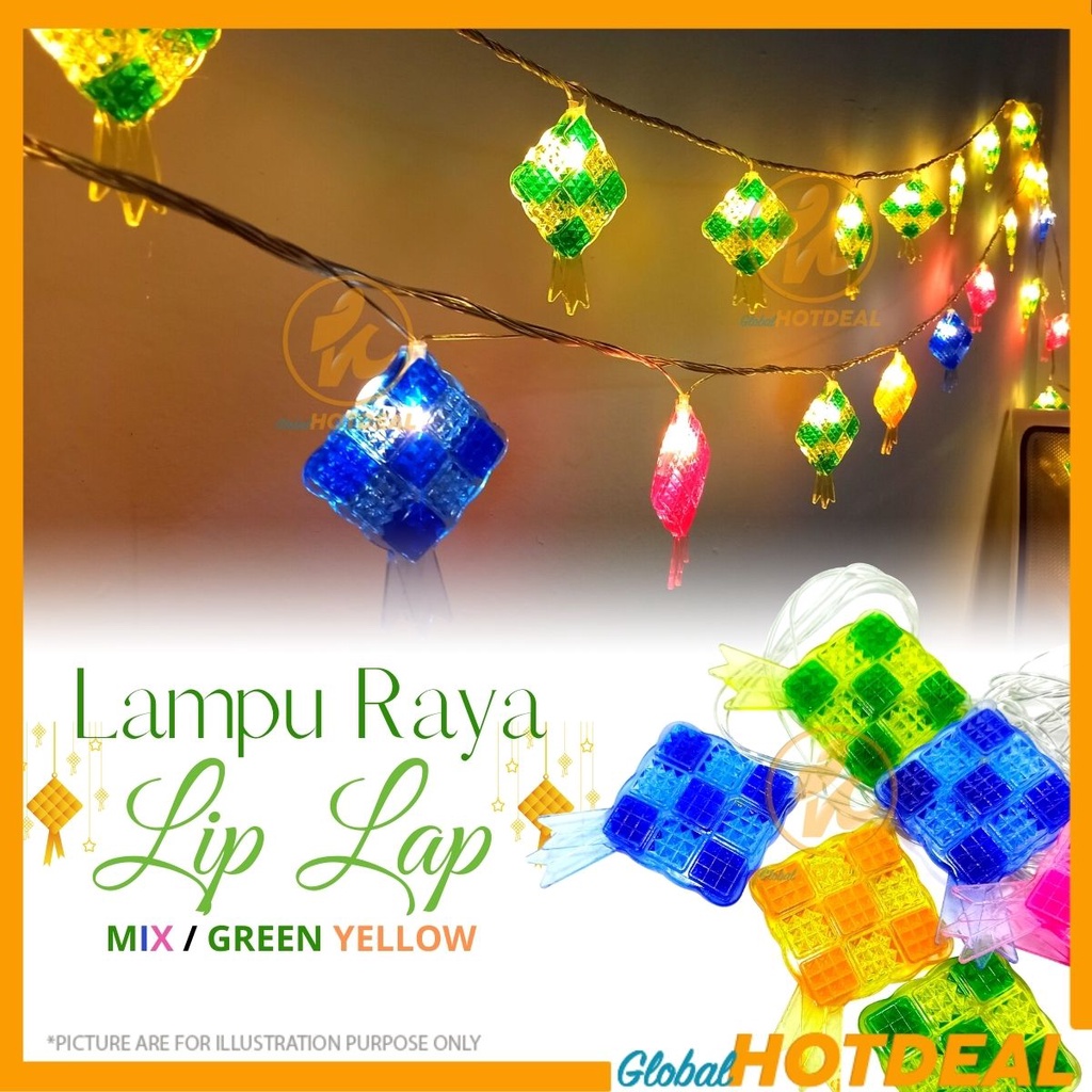 Lampu Hari Raya Kelip Ketupat 20LED Lampu Lip Lap Fairy Light String ...