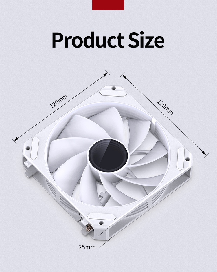 Jonsbo ZG-120 ARGB Building Block Fan Black White Splicable Tandem ...