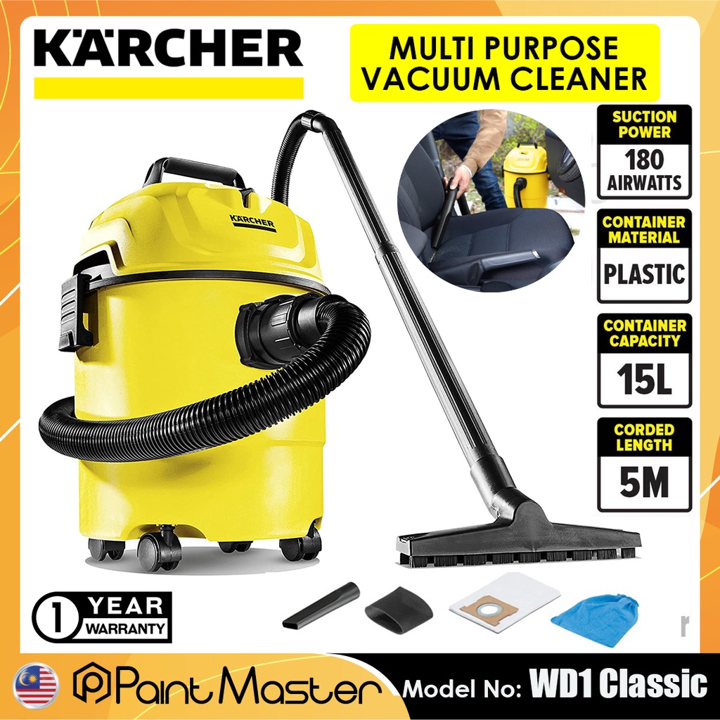 Karcher WD1 Wet & Dry Vacuum Cleaner 15L 1200W Vakium Cleaner 吸塵機 WD1S ...