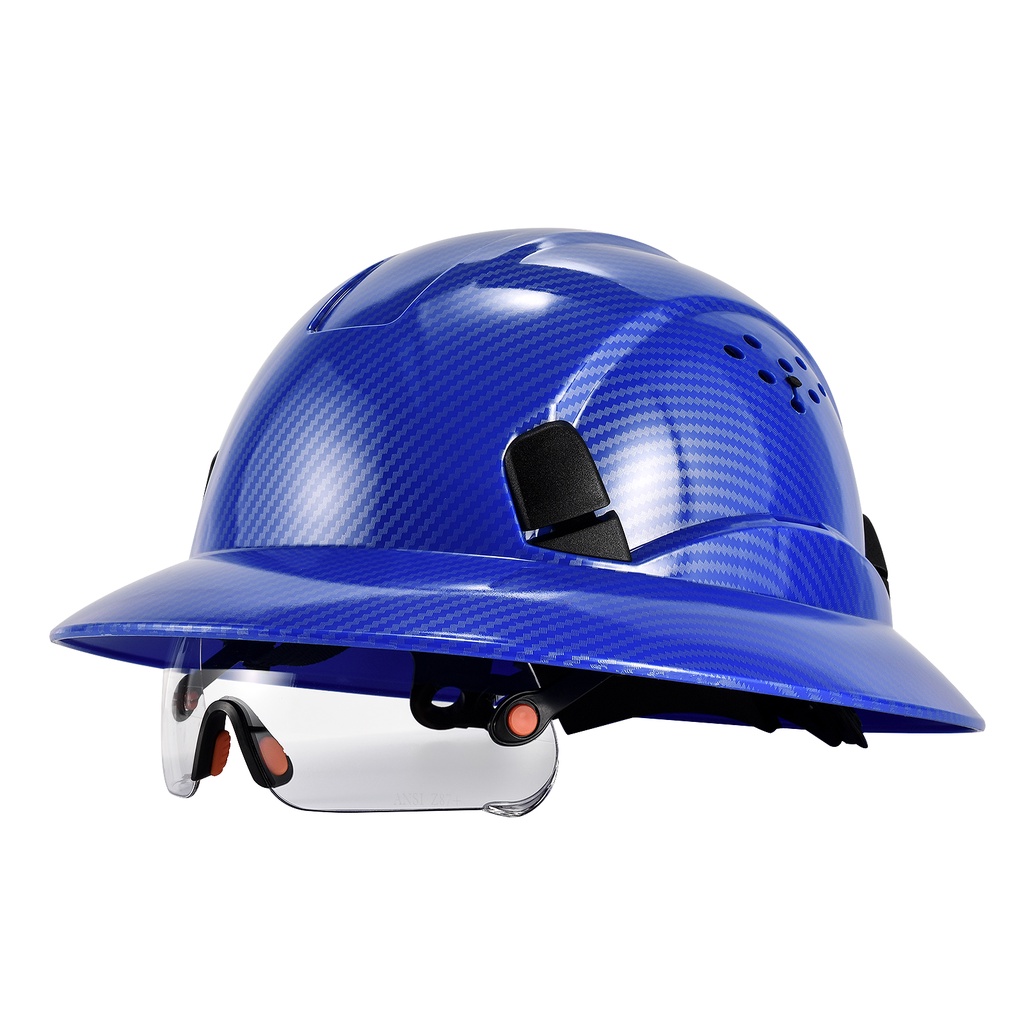 LOEBUCK New carbon fiber full-brim safety helmet with CE goggles anti ...